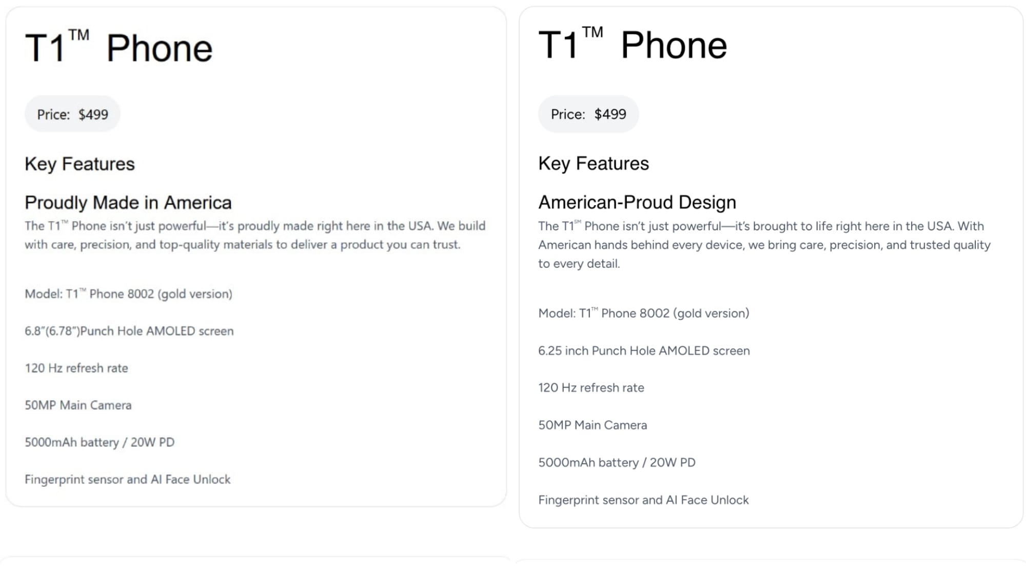 Aktualizacja smartfona T1 od Trump Mobile: co się zmieniło?